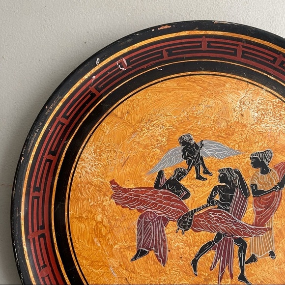 Vintage | Accents | Young Winged Greek God Plate Greece Pottery Greek ...